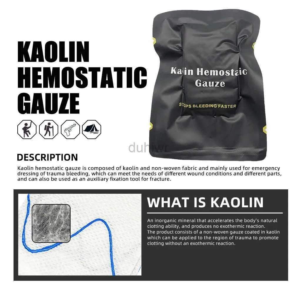 TCCC Tactical Kaolin Hemostatic Compressed Gauze First Aid Kit For ...