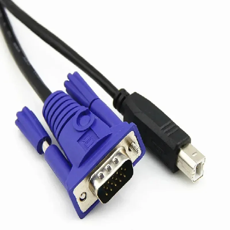 5m USB KVM Switch Cable - Type A to B, 4Pin USB & VGA/SVGA 15Pin - PC ...
