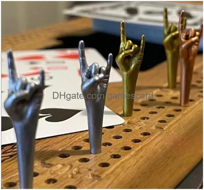 Funny Rock Cribbage Board Game Set - Unique Wooden Pegs, Fun Cards ...