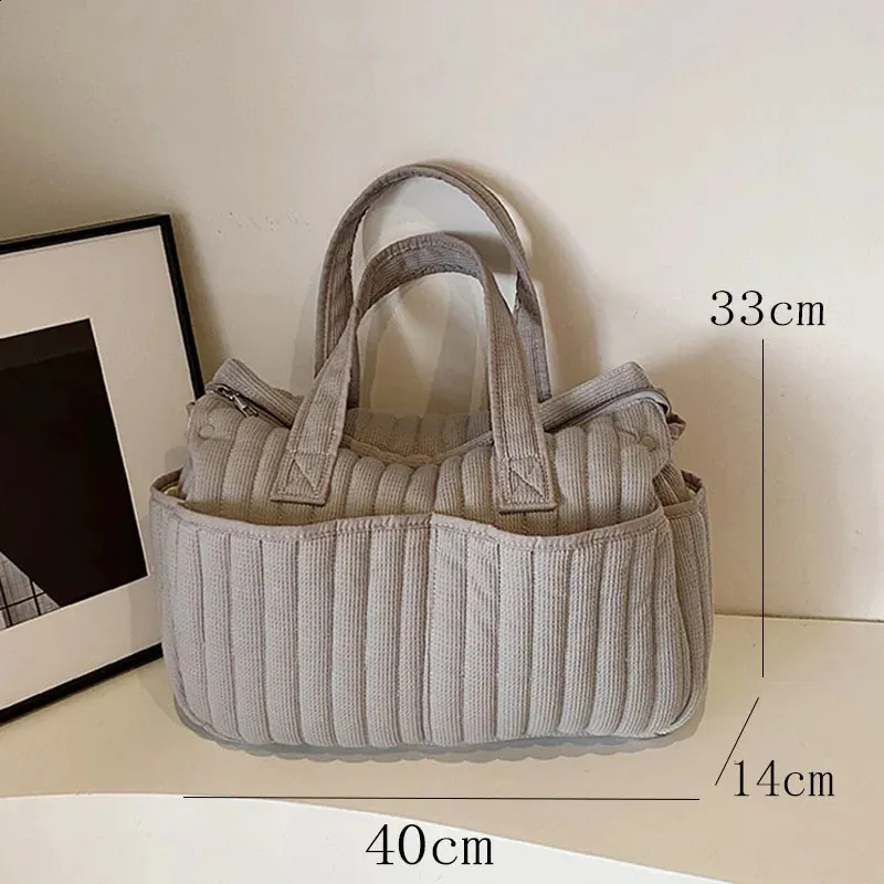 Solid Color Canvas Shoulder Bag with Cute Cartoon Design - Large ...