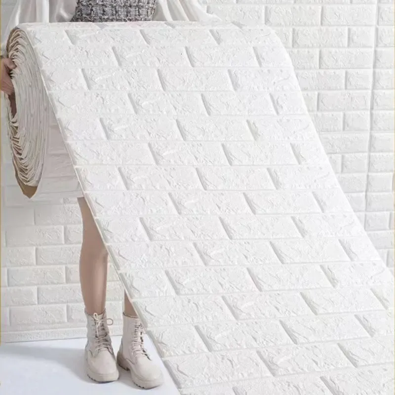 3D Wallpaper Brick Pattern Anti Static Waterproof PVC Wall Stickers For ...