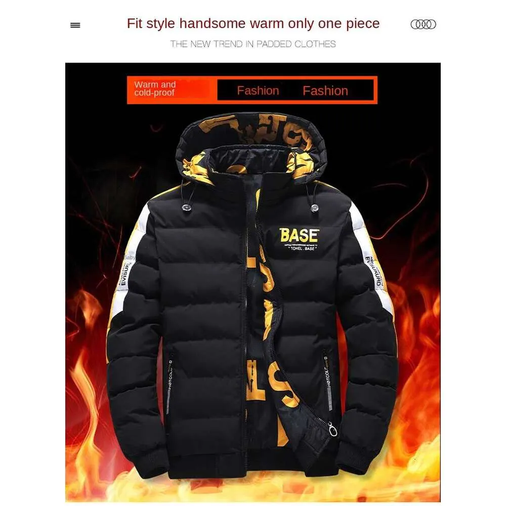 Men's Winter Warm Padded Down Jacket - Cotton, Removable Hood ...