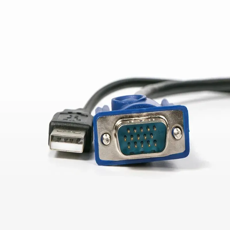 5m USB KVM Switch Cable - Type A to B, 4Pin USB & VGA/SVGA 15Pin - PC ...