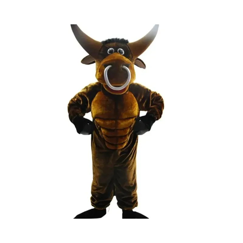 Adults Bull Bison Cow Mascot Fursuit Costumes Cartoon Performance ...