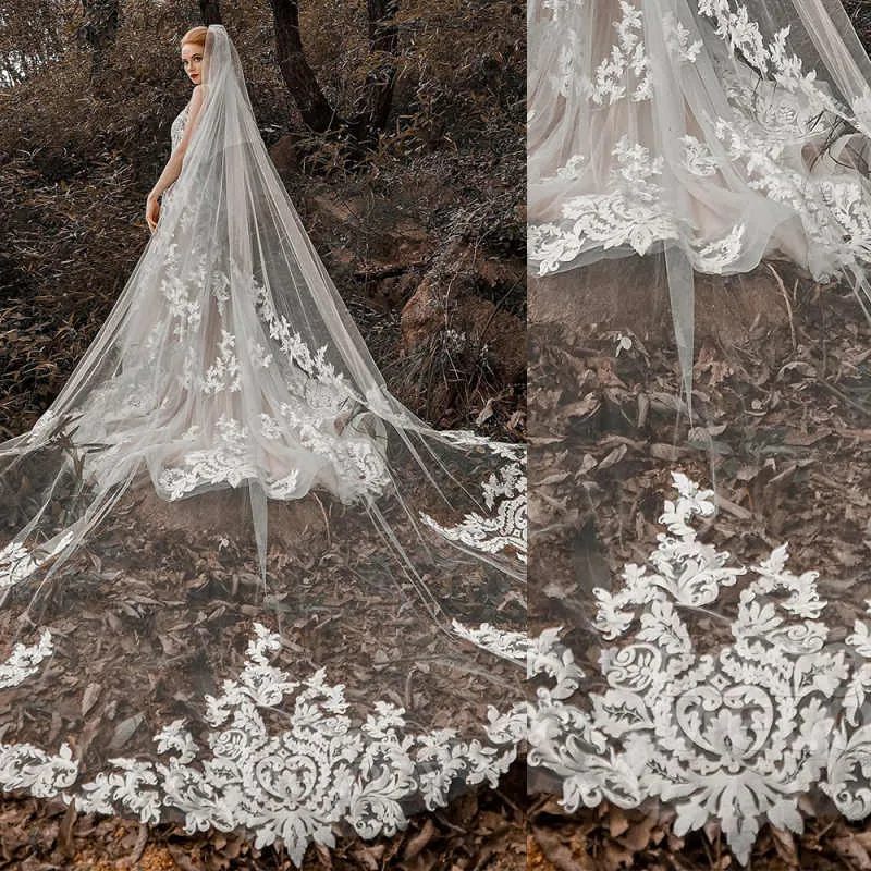 Gorgeous One Layer Cathedral Length Wedding Veil With... From ...