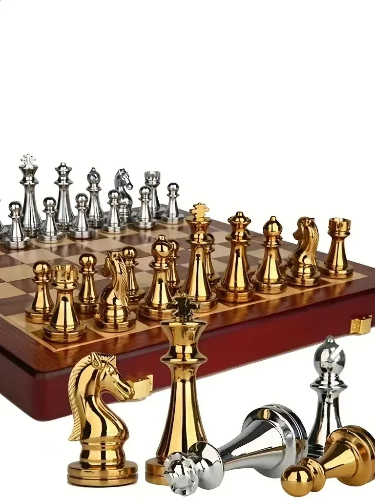 39cm Extra Large Folding Wooden Handmade Chess Board Game Travel Set ...