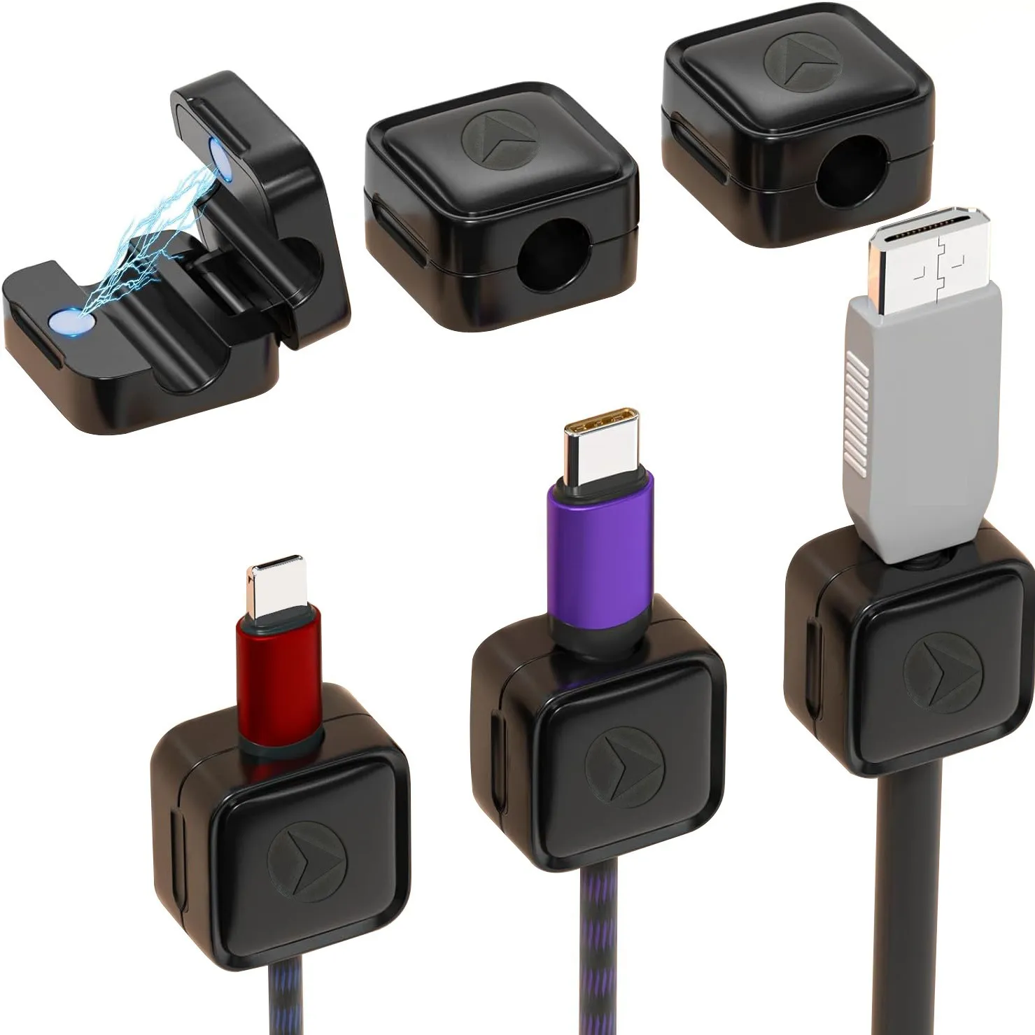 6-Pack Magnetic Cable Clips, Desk Cable Organizer, Adjustable Under ...