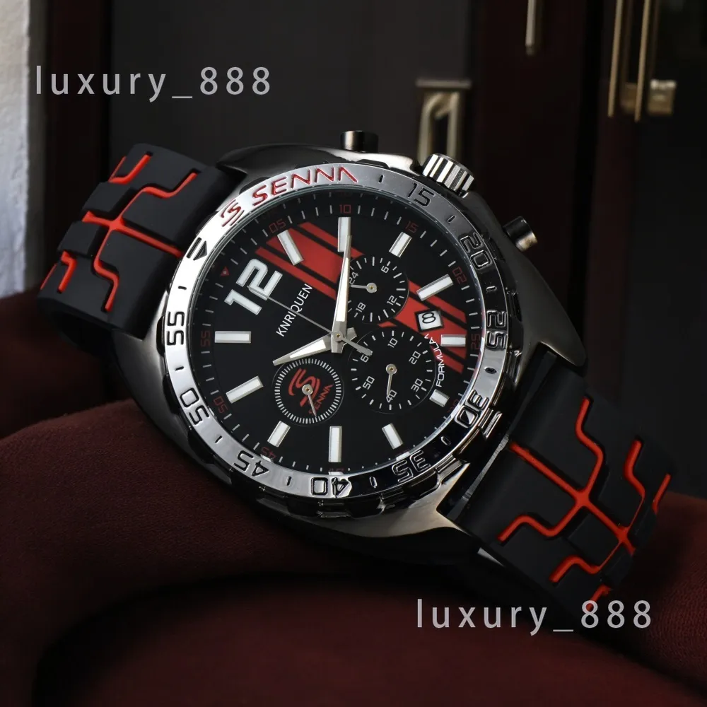 Popular Red Luxury Watches For Men Automatic Date Quartz Wristwatch ...
