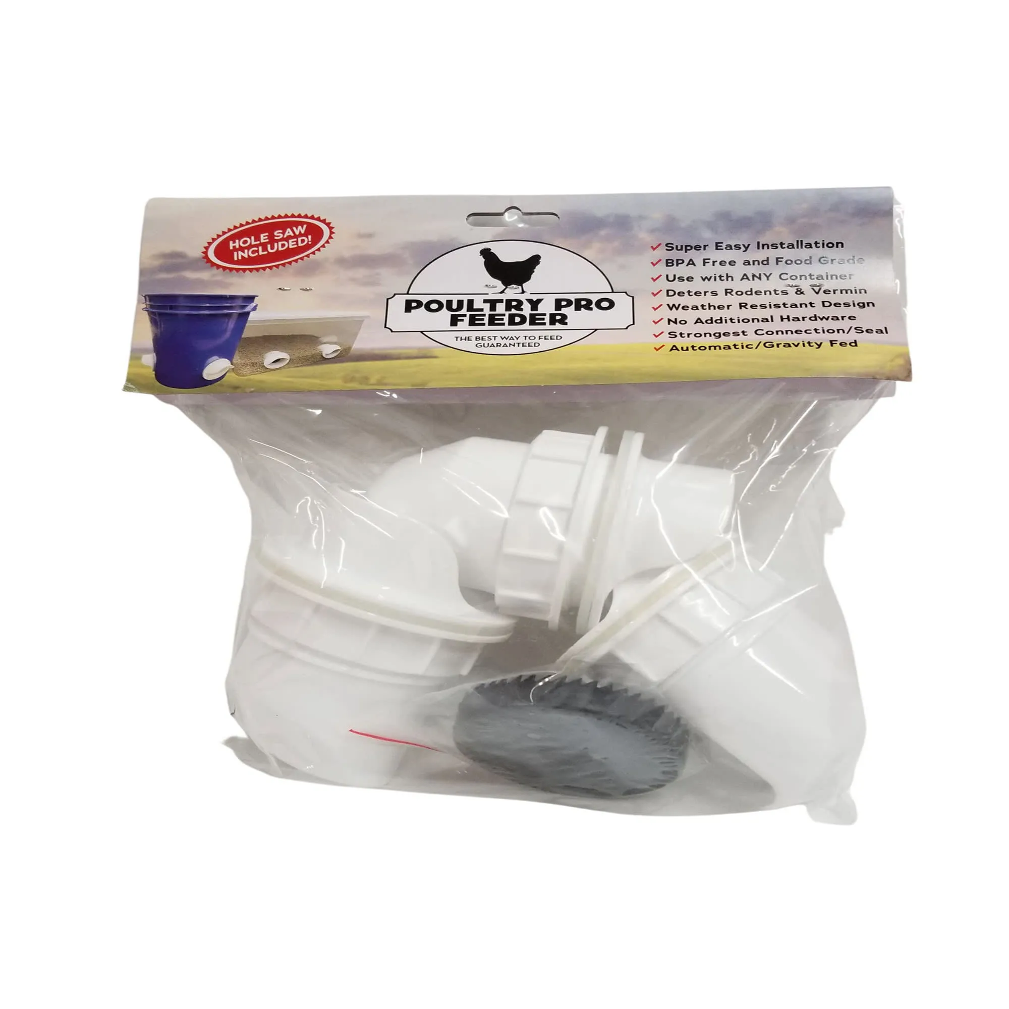 DIY Chicken Feeder Kit - Gravity Fed Ports for Poultry - 3 Pack! Simple ...