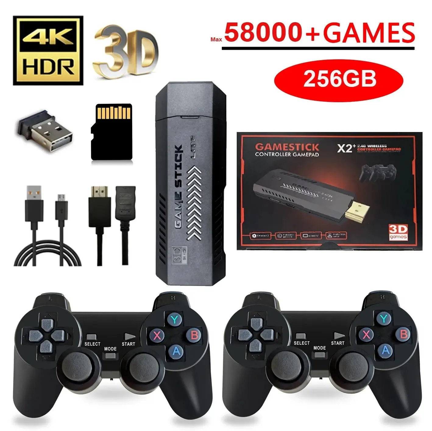 X2 Plus electronic game console with wireless command, 256GB storage ...