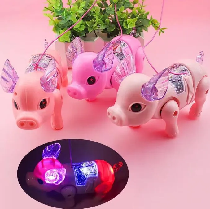 Electric Singing Rope Jumping Pig Walking, Glow In The Dark Piggy Toys ...