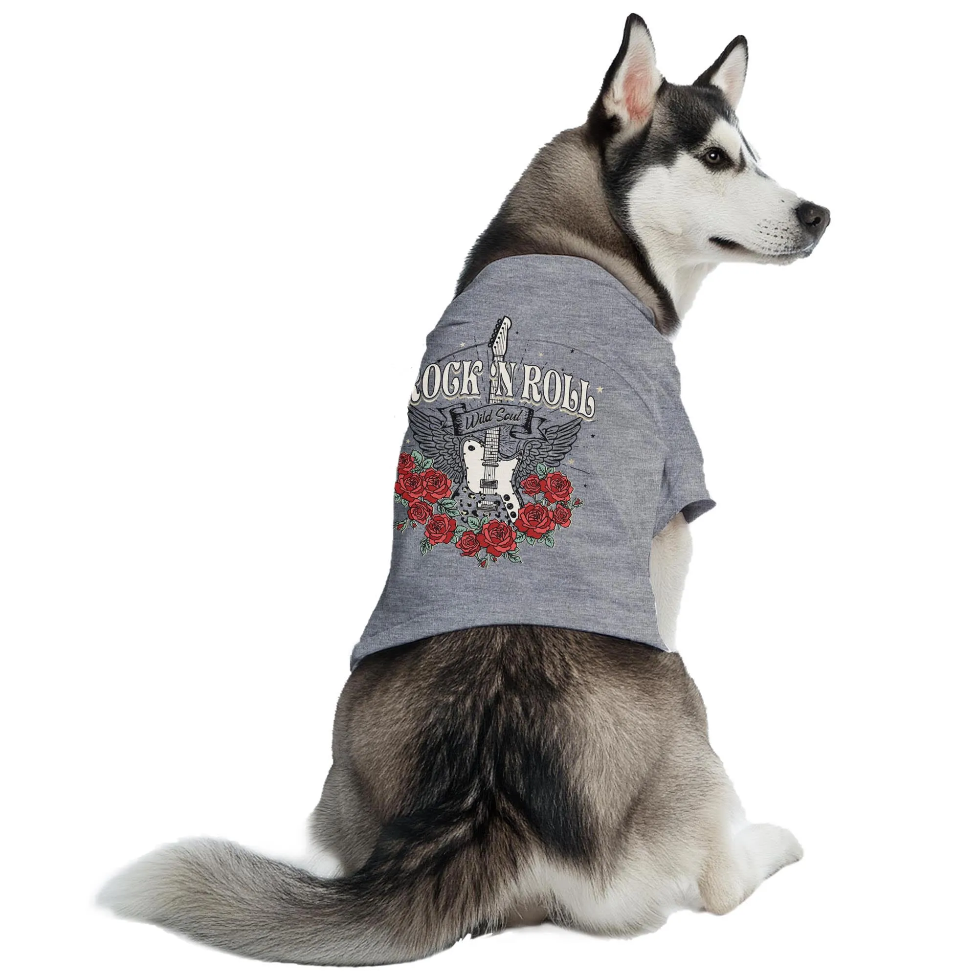 Heather Gray Dog Tee for Small Breeds - Rottweiler & Rock N Roll Style ...