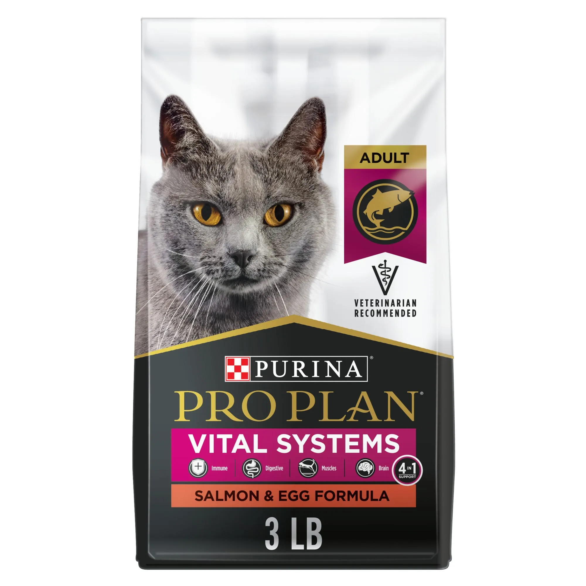 Purina Pro Plan Adult Dry Cat Food - Salmon & Egg Formula, 4-in-1 Vital ...
