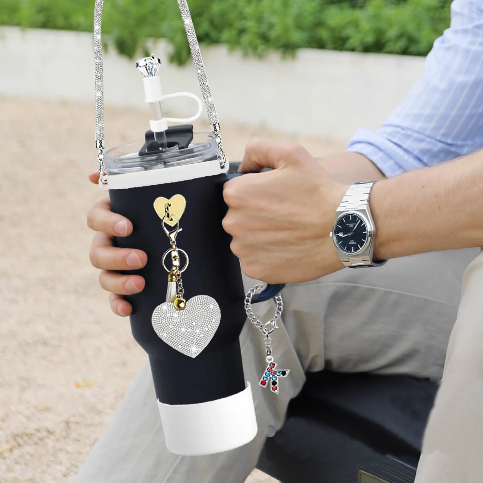 Personalized Tumbler Straw Covers & Charms Set - Fits 30/40oz Cups ...
