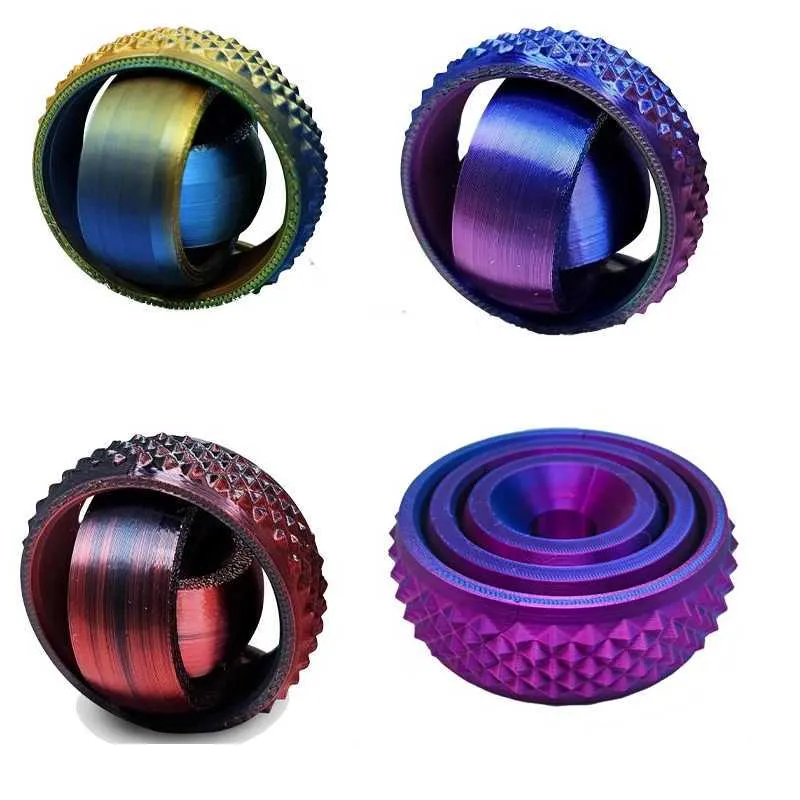 Decompression Toy New 3D Printed Rotating Ball Toy O Shaped Universal ...