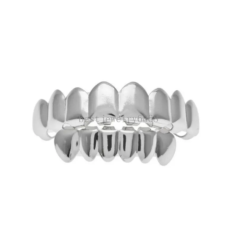 Gold Dental Gold Plated Teeth Grillz Set For Men High Quality Hip Hop ...