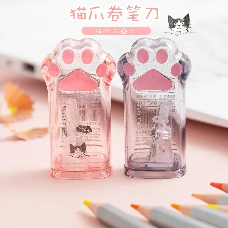 Kawaii Cat Paw Pencil Sharpeners Cute School Supplies For Kids Korean ...