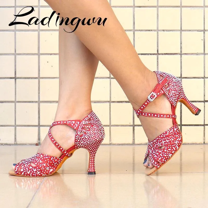 Glitter Rhinestone Sandals For Womens Dance Training Jazz, Salsa ...