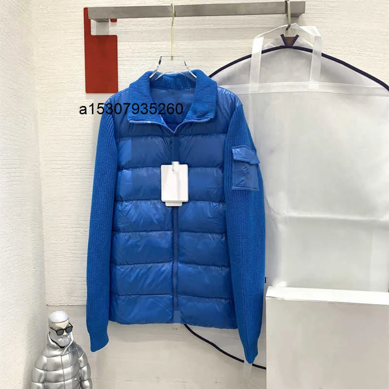 Men's Waterproof Puffer Light Blue Puffer Jacket Designer Winter Down ...