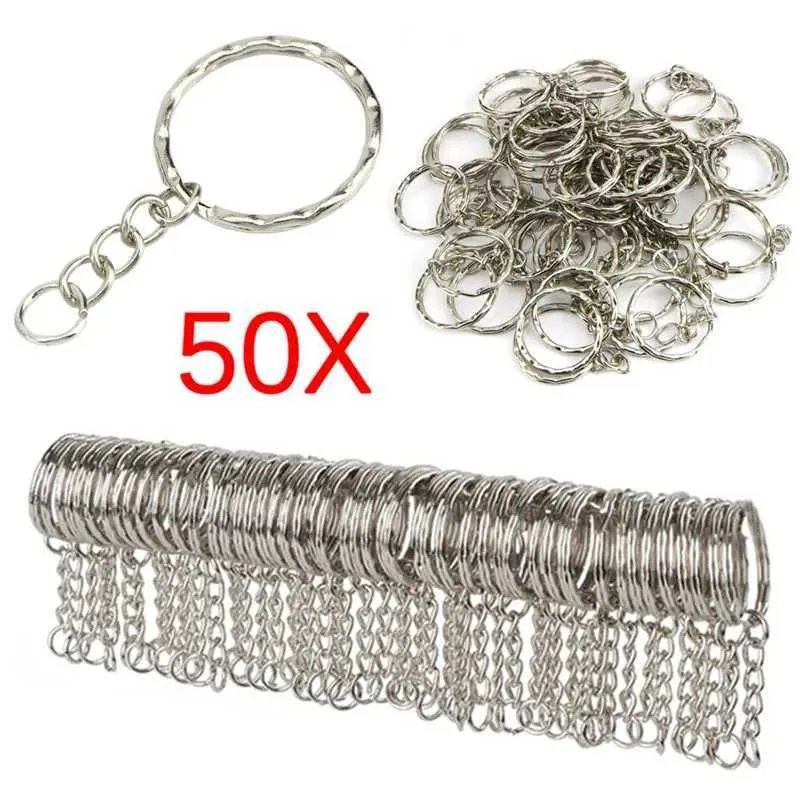 W241119 25mm Polished Silver Split Ring Keychains Metal Jump Rings For ...