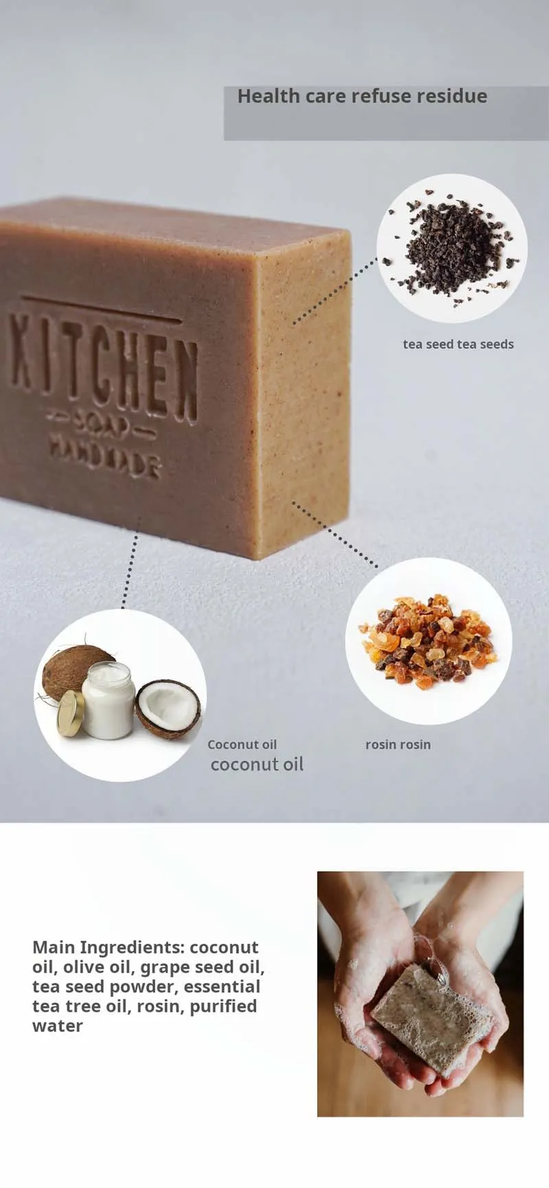 Handmade Kitchen Soap Bar For Effective Cleaning Of Tofu Dishes, Pots ...