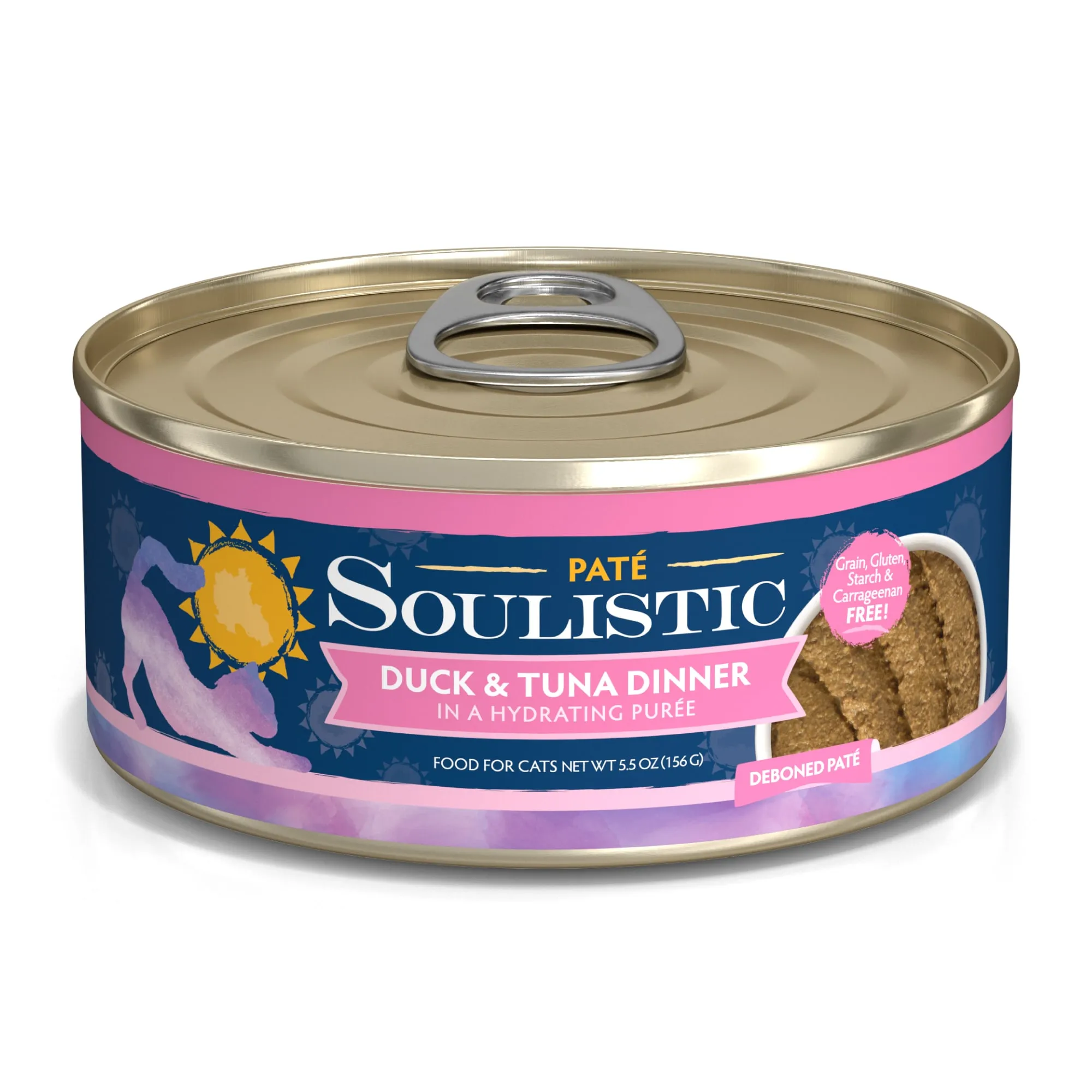 Hydrating Wet Cat Food - Duck & Tuna Pate in Puree, 5.5 oz, 8 Pack from ...