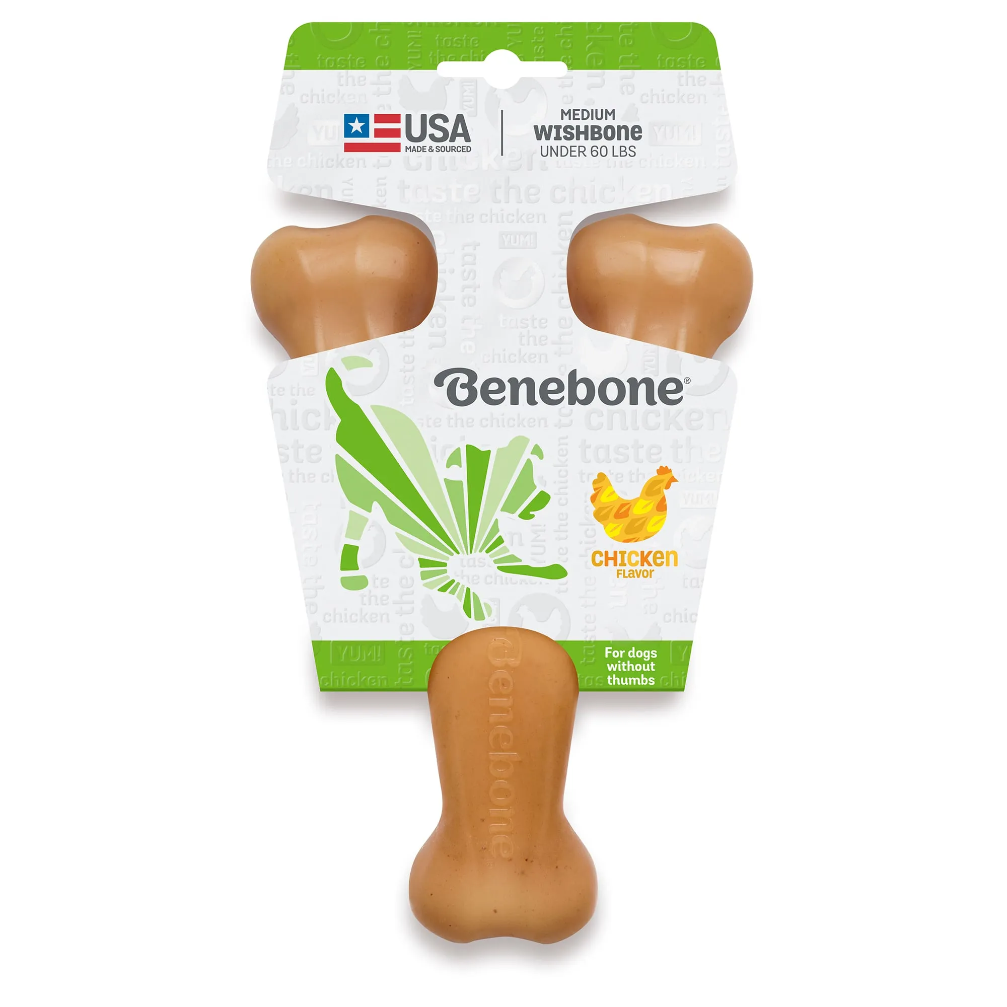 Chicken Flavored Wishbone Chew Toy for Dogs - Medium Size, Long-Lasting ...