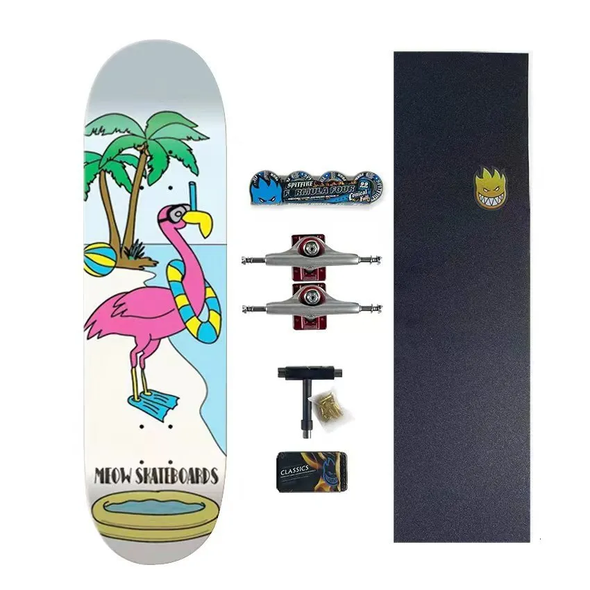 Skateboard Two Wheels: Double Upturned Skateboard Kit, Fully Assembled ...