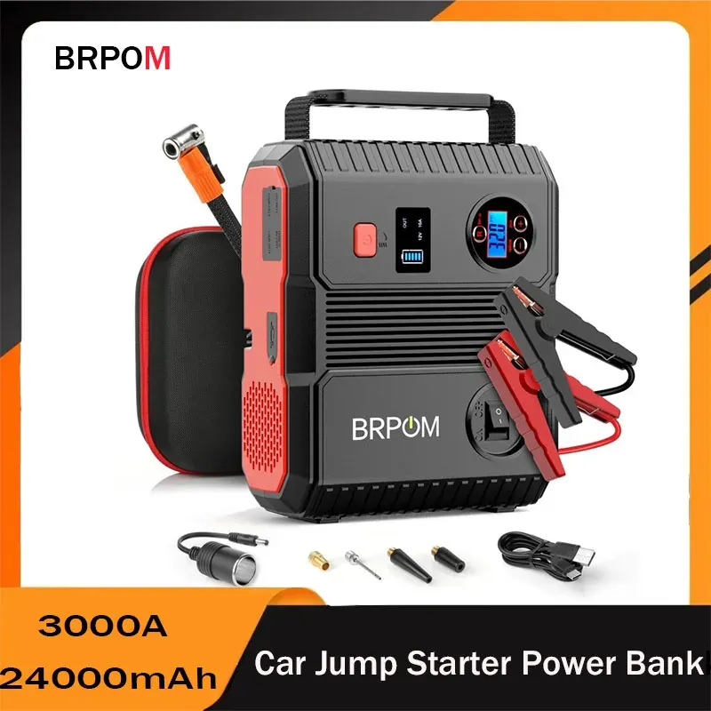 Car Jump Starter And Portable Air Compressor Multi Function Tire ...