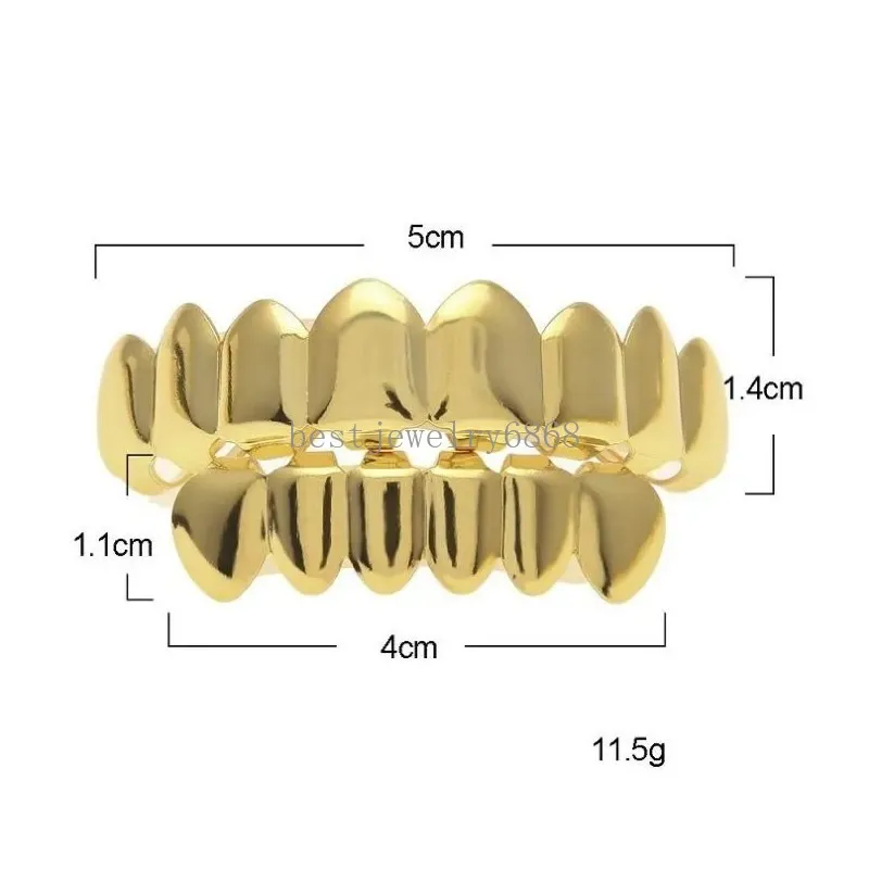 Gold Dental Gold Plated Teeth Grillz Set For Men High Quality Hip Hop ...