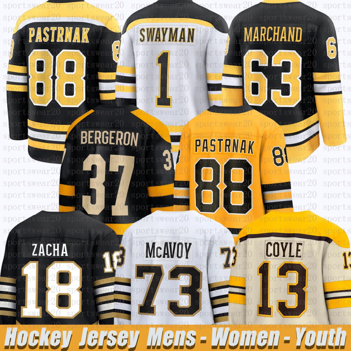 88 David Pastrnak Bostons Hockey Jersey Bruins Jersey Brad Marchand ...