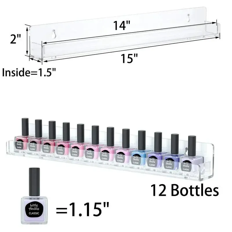 6-Layer Wall-Mounted Acrylic fingernail polish organizer with ...