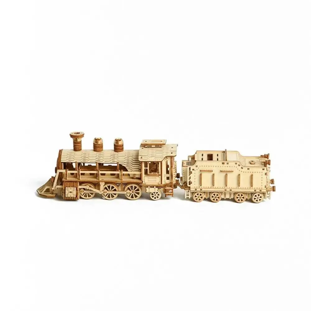 DIY Locomotive Wooden Jigs Toys Child Building Puzzles Handmade ...
