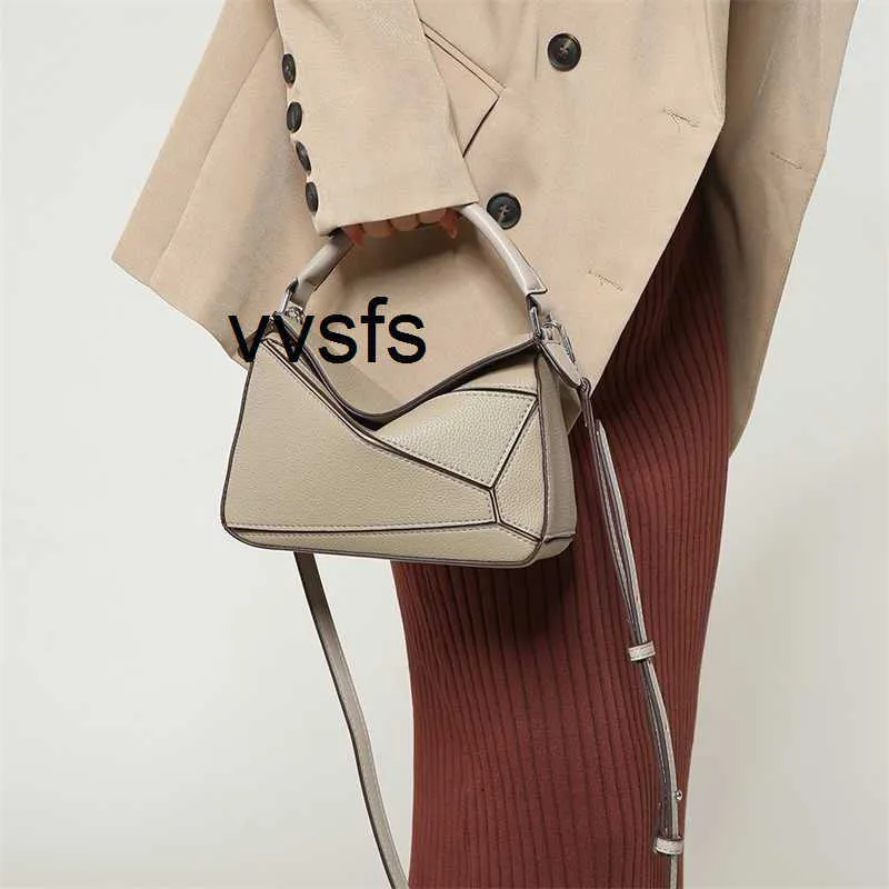 2024 Mini Puzzle Geometry Pillow Beige Crossbody Bag Classic Portable ...