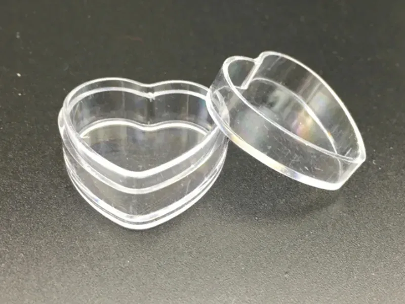 Heart Shaped Plastic Containers: 500 Clear Mini PS Jars With Lids Ideal ...