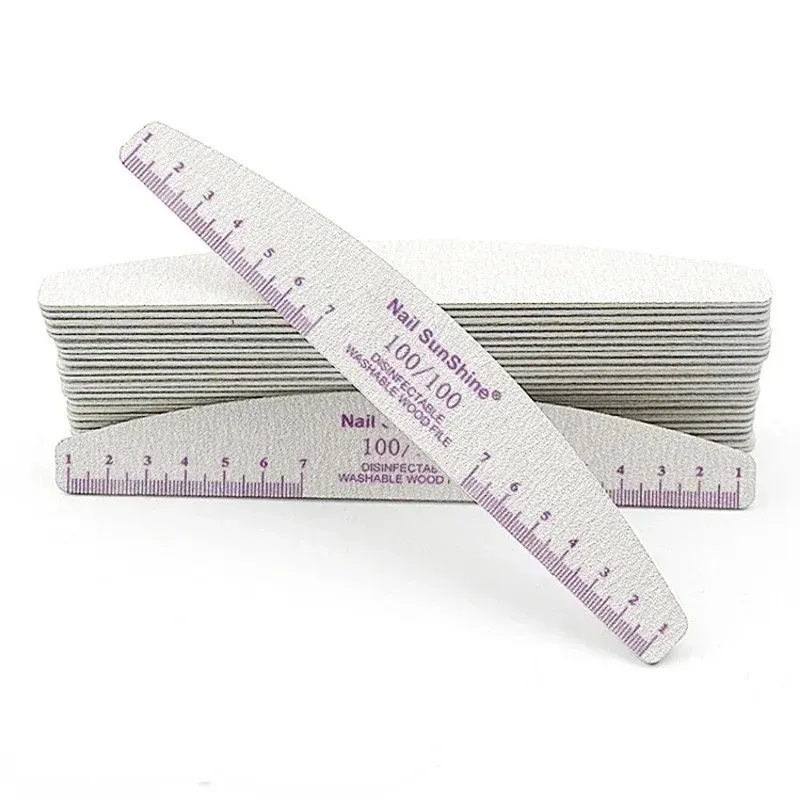 Color Printed Wooden Nail File With Ruler 100 180 240 Grit Manicure ...