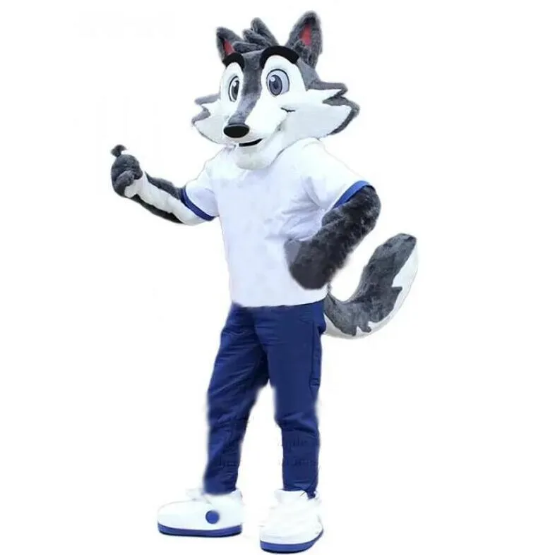 Customizable Wolf Husky Mascot Suit For 2022 Halloween Promotional ...