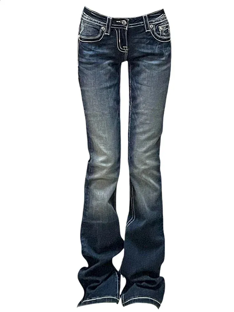Y2K Womens Harajuku Garbage Bootcut Jeans Women Low Rise Y2K Womens Harajuku Garbage Bootcut Jeans Women Low Rise