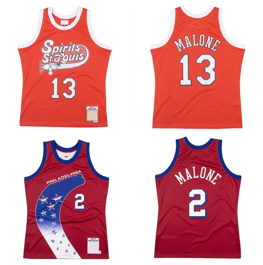 Moses Malone Stitched Basketball Jerseys 1982/83 93/94 Hardwoods ...