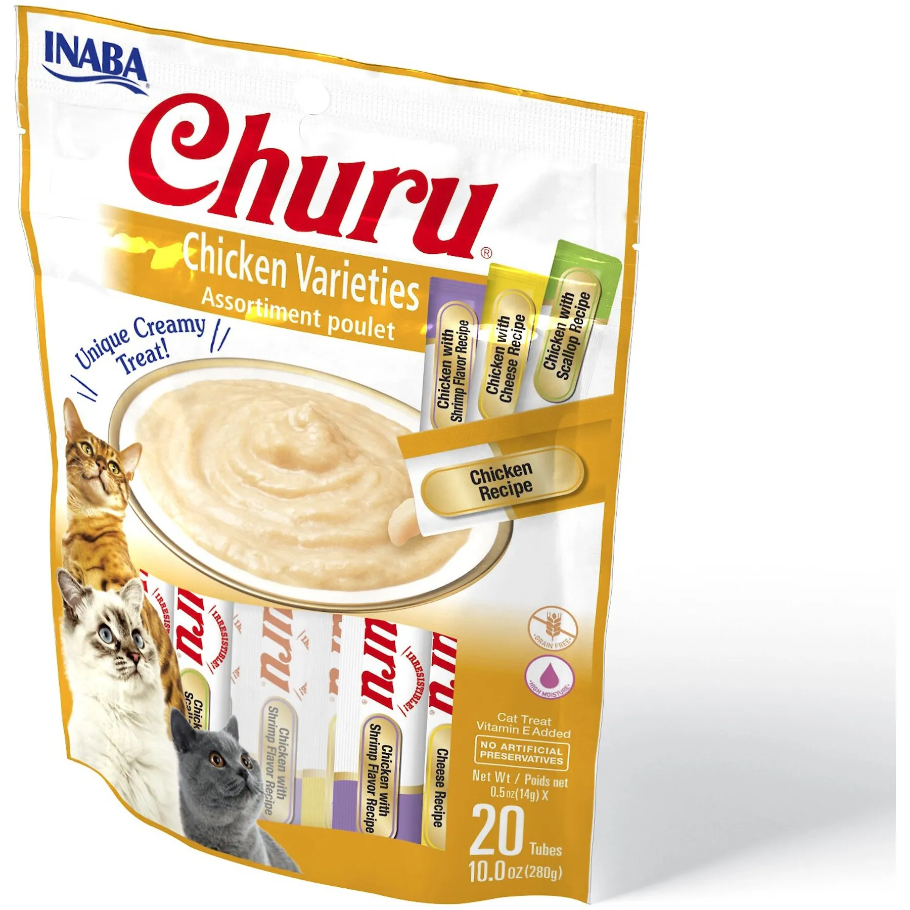 DHgate.com:Grain-Free Chicken Puree Variety Pack Lickable Cat Treats - Inaba Churu:Pet Supplies