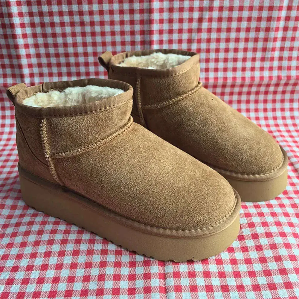 Tazz Tasman Kids Snow Boots Australian Fur Platform Snow Winter Kids ...