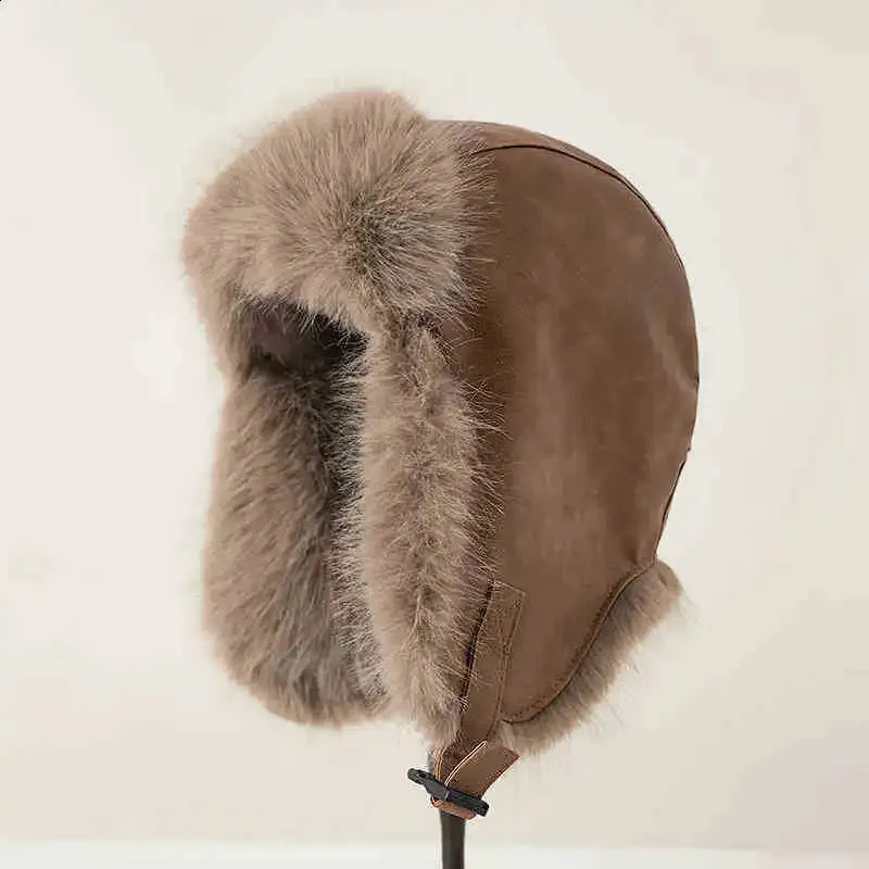 High Quality Plush Leather Lei Feng Hat for Men and Women, Winter ...