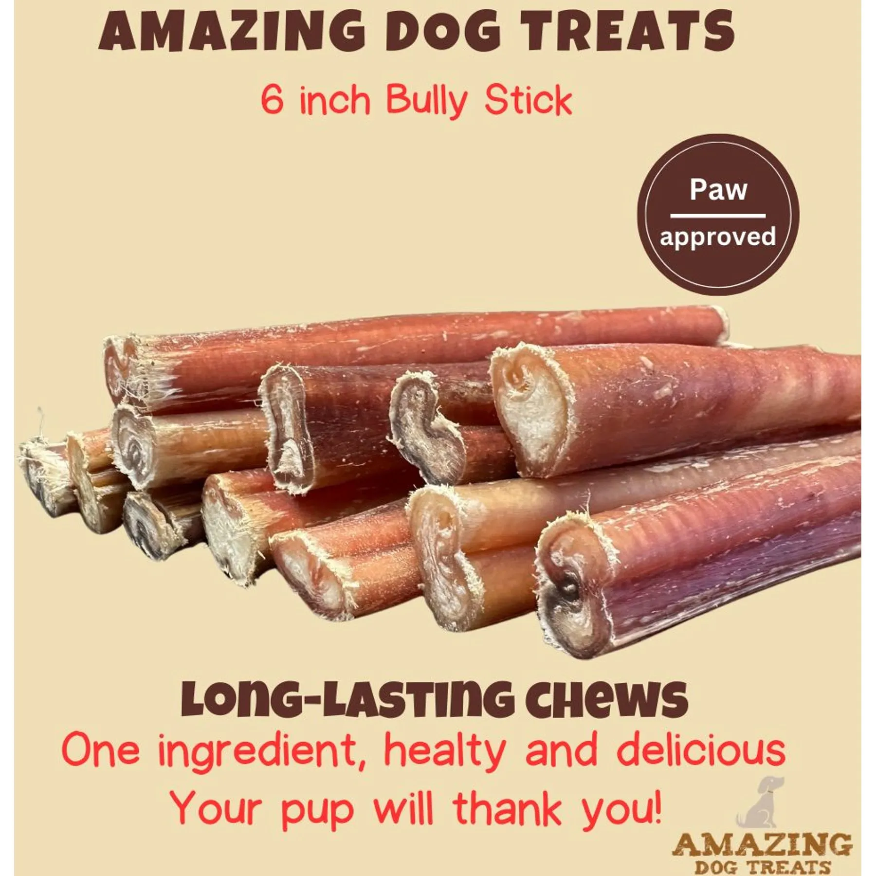 Bully Sticks For Medium Dogs Bully Sticks 12 Inch Jack&Pup 6-inch (25 ...