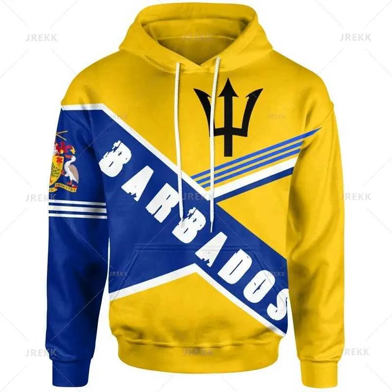 Barbados Flag 3D Print Men's Zip Hoodie - Premium Quality, Shop Now ...