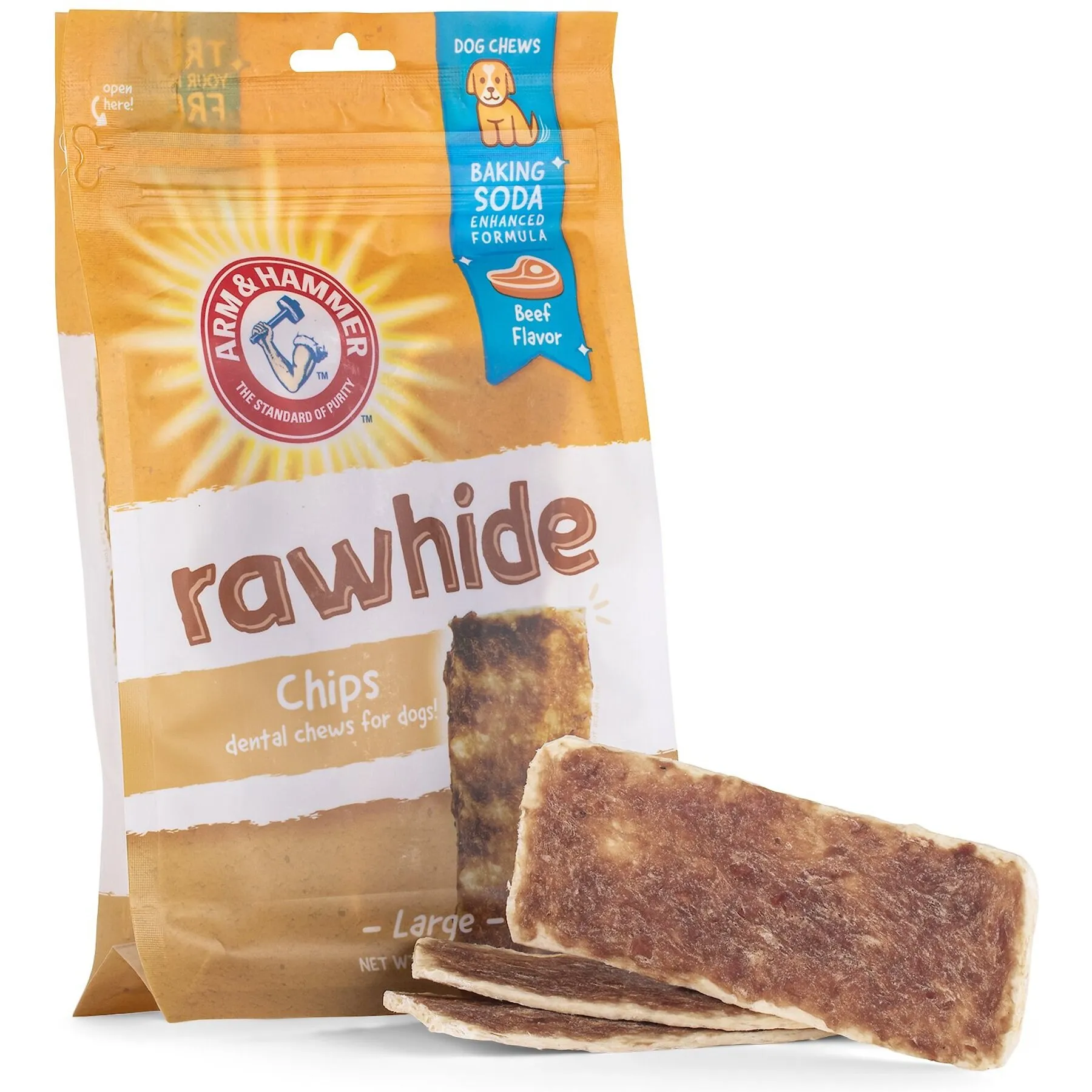 Large Beef Flavored Rawhide Chips, 6oz - Premium Dog Chews, Best Seller ...