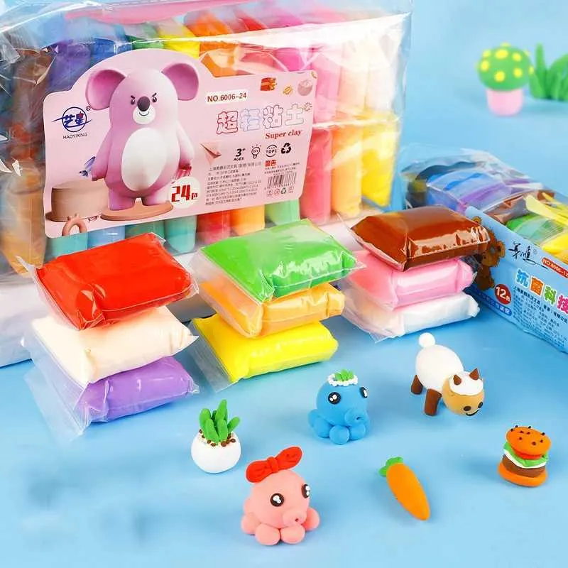 Plasticine Modeling Clay Kit: Air Dry Lightweight Dough For Kids' Art ...