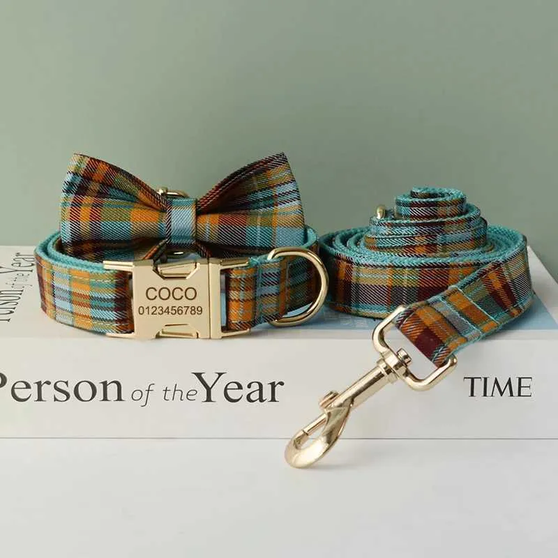 Engraved Pet ID Tag Collar & Leash Set - Perfect for Small, Medium ...