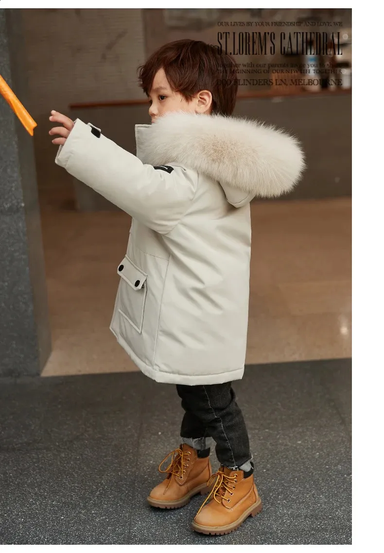 UNITIM Children's Winter Down Jacket with Fur Hood, Thick Warm Baby ...