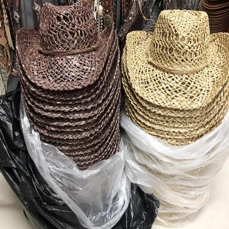 Vintage Western Western Rope Hats Elegant Corn Skin Straw Style For ...