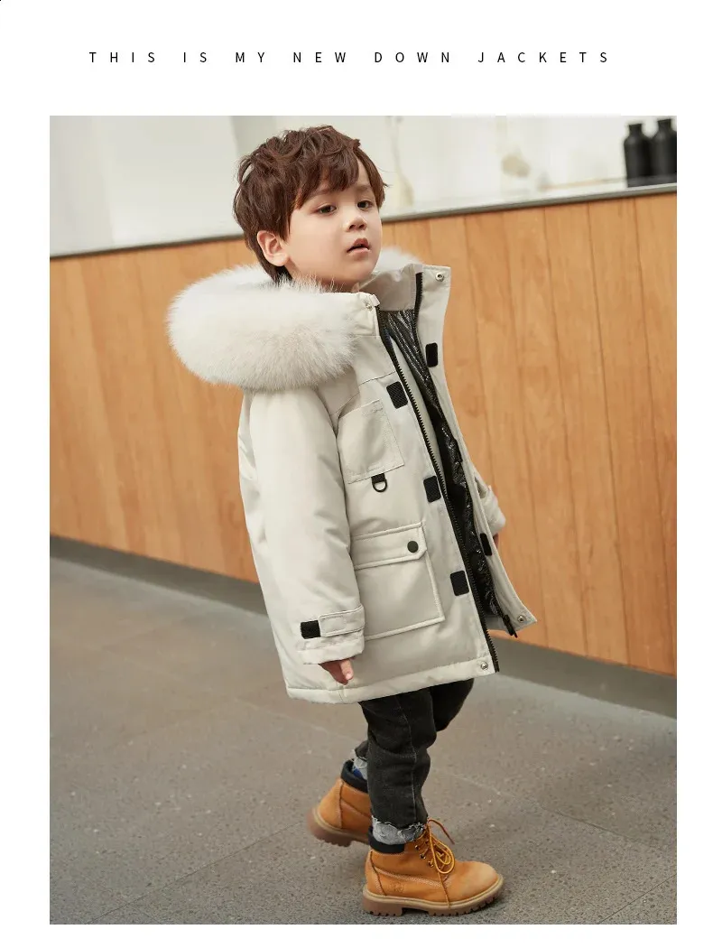 UNITIM Children's Winter Down Jacket with Fur Hood, Thick Warm Baby ...
